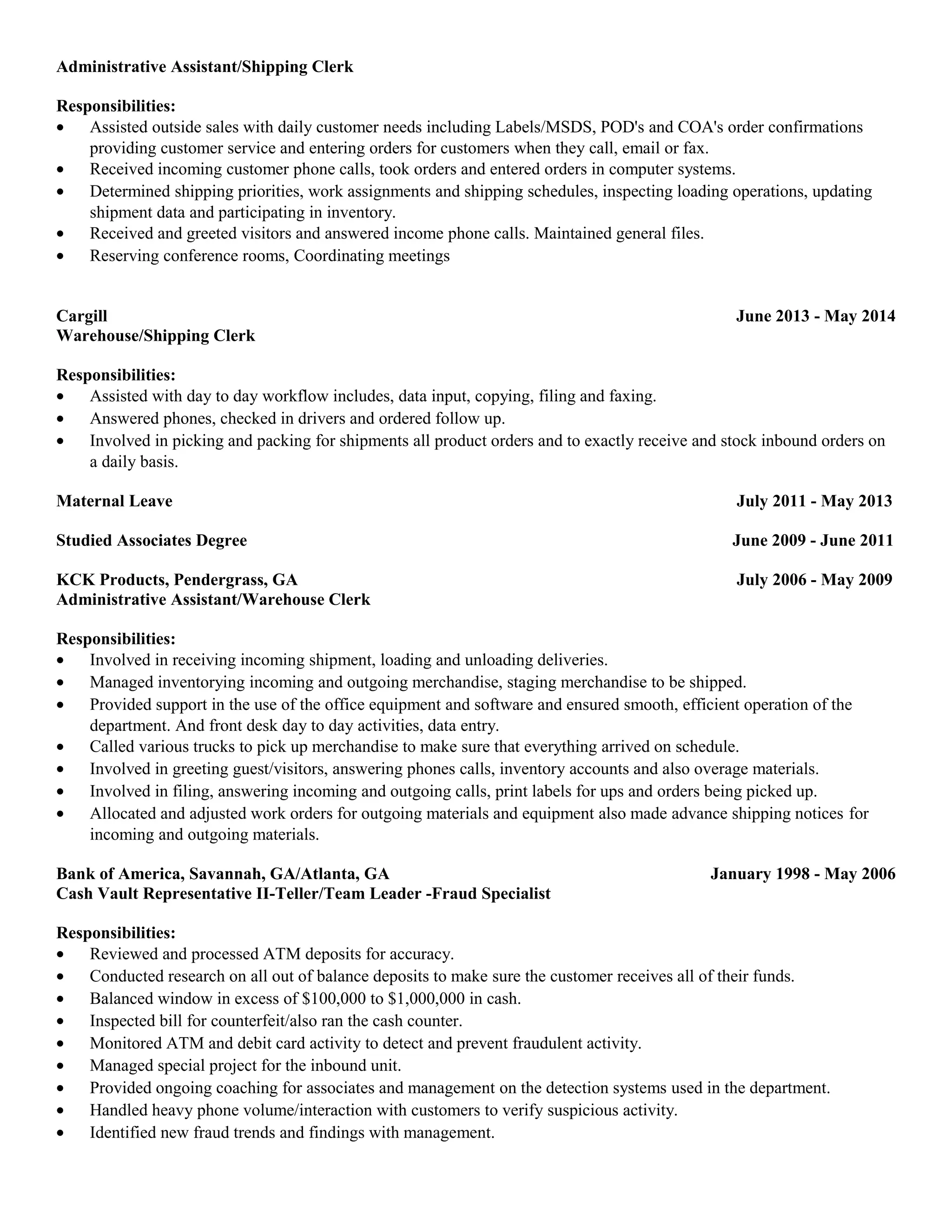 Stacey gray redone resume 001 | DOC