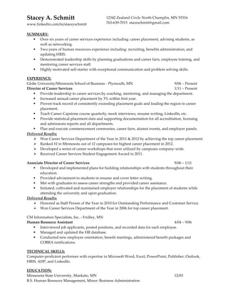 Stacey Schmitt Resume | PDF