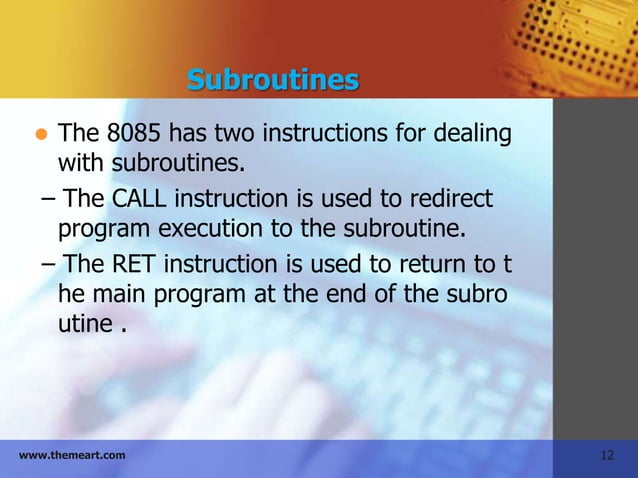 Stack in microprocessor 8085(presantation) | PPTX | Programming Languages | Computing