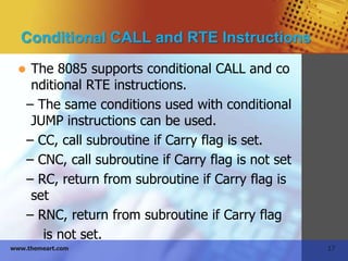 Stack in microprocessor 8085(presantation) | PPTX | Programming Languages | Computing