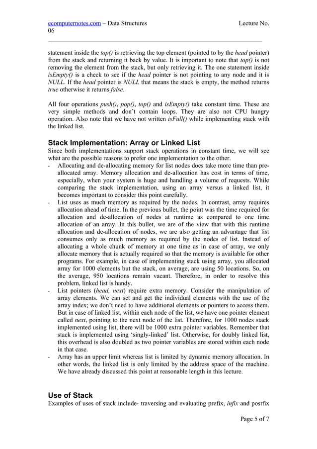e computer notes - Stack | DOC