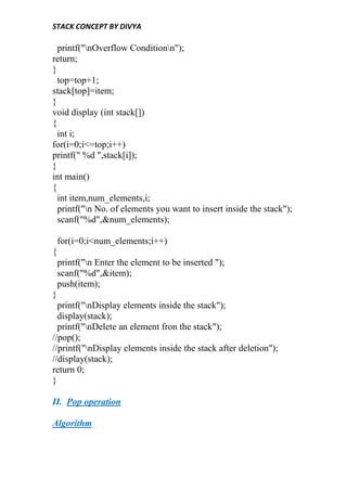 Stack concepts by Divya | PDF