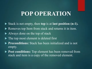 DATA STRUCTURE - STACK | PPTX | Programming Languages | Computing