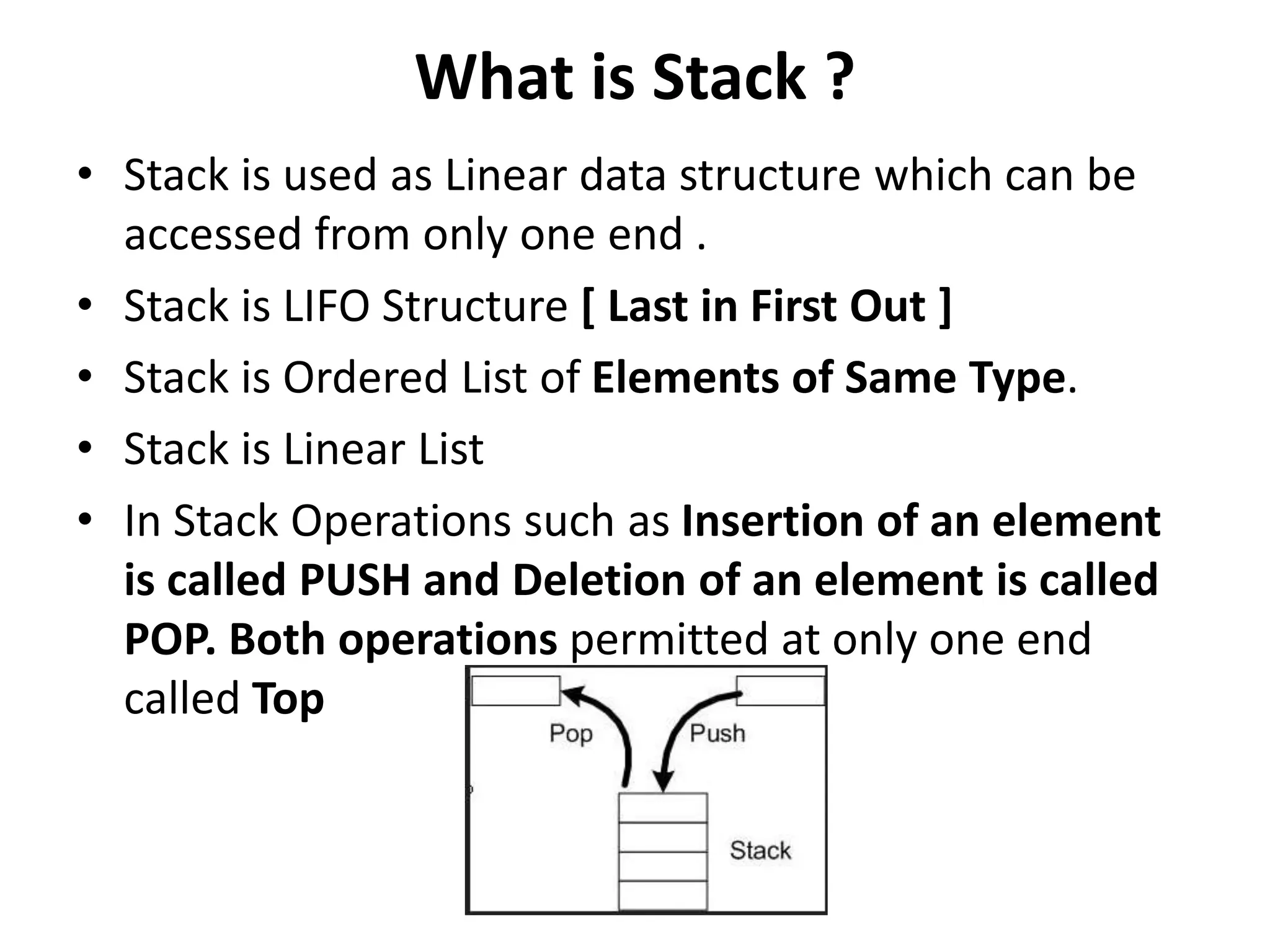stack, opeartions on stack, applications of stack | PPT