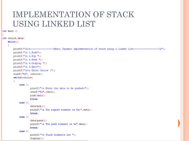 Stack data structures with definition and code | PPT