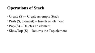 Stack Abstract Data Type in Data structures | PPT