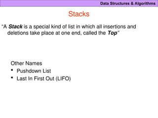 stack is a linear data structure LIFO.ppt