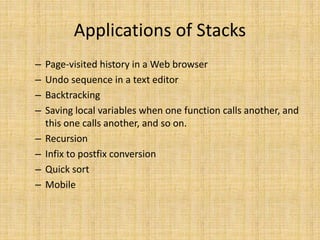 Stack and queue power point presentation data structure and algorithms Stack-Queue-LL.pptx