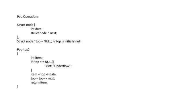 The Presentation On Stack Data Structure Ppt