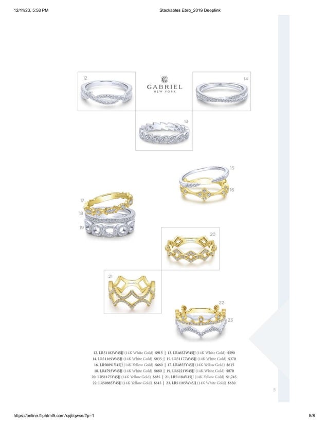 Ring Stackable Collection | Gabriel & Co. | PDF