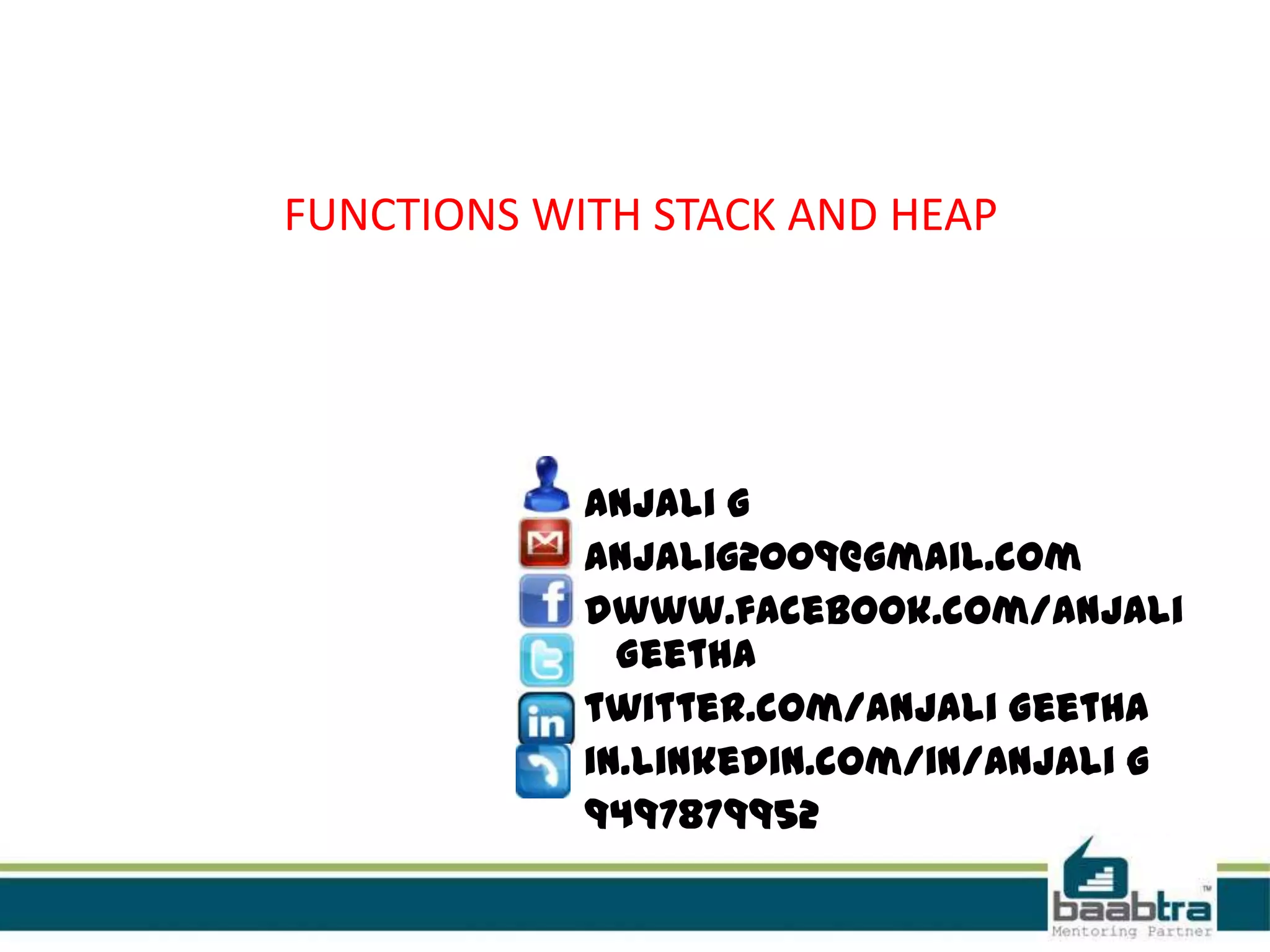 Stack and heap | PPT