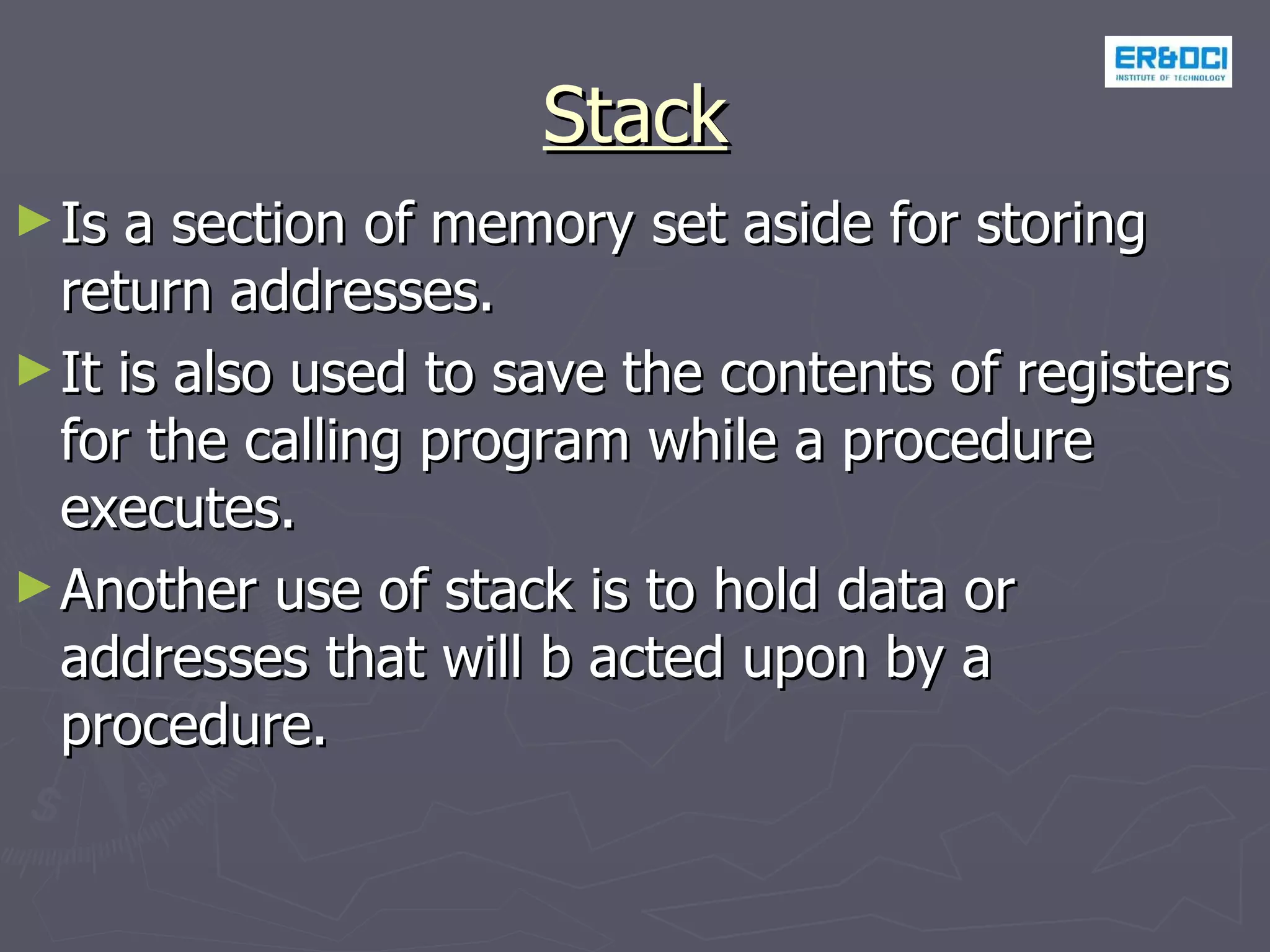 Stack and subroutine | PPT Stack and subroutine | PPT