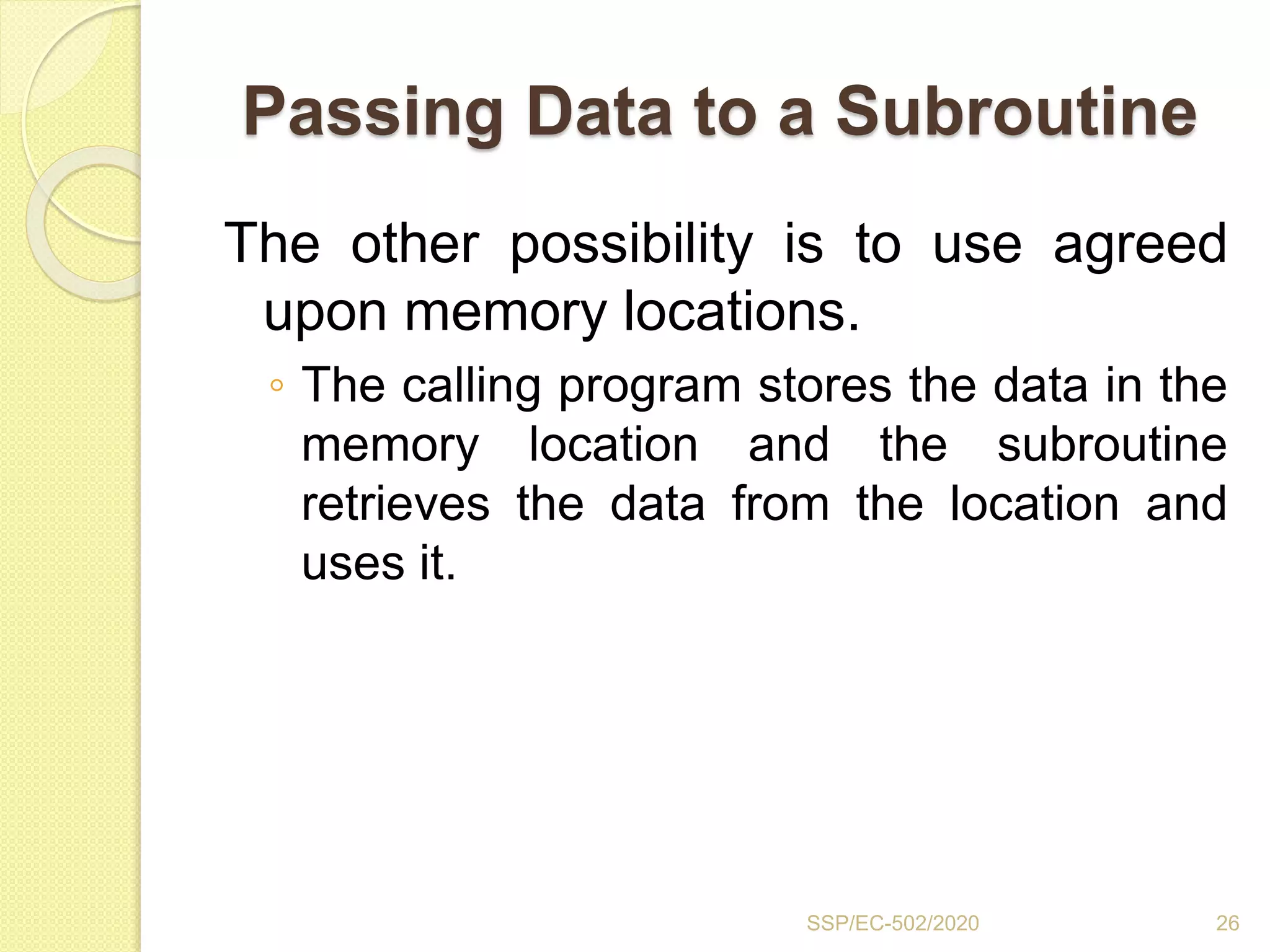 Stack and subroutine | PPTX
