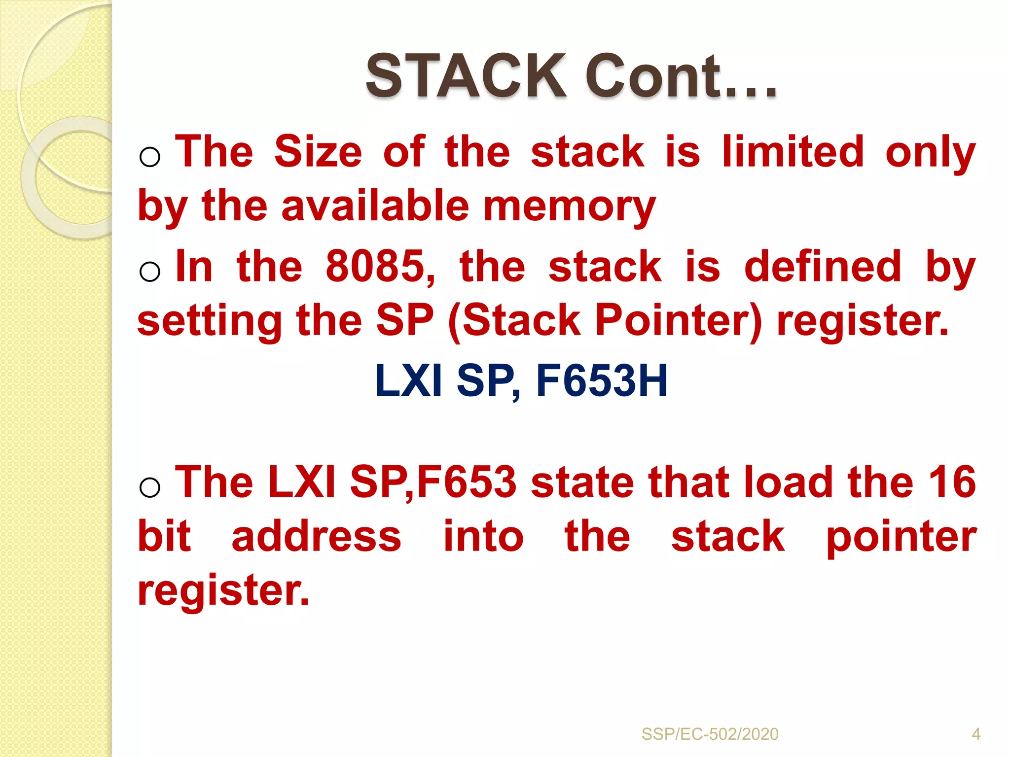 Stack and subroutine | PPTX