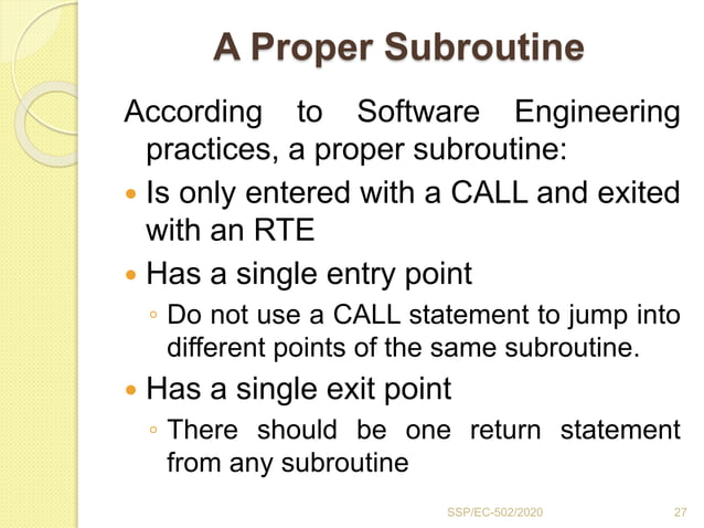 Stack and subroutine | PPTX