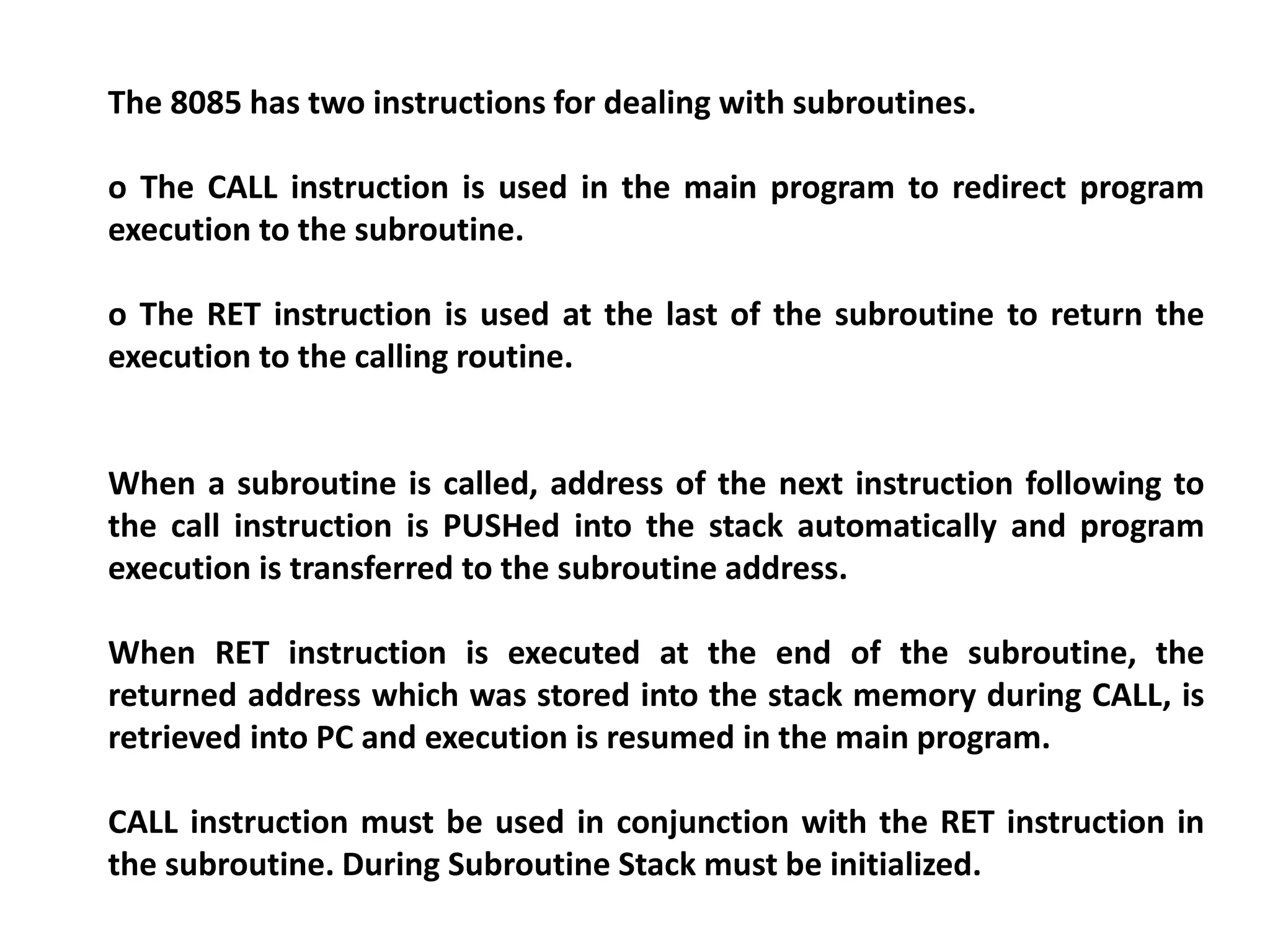 Stack And Subroutine Pdf Programming Languages Computing
