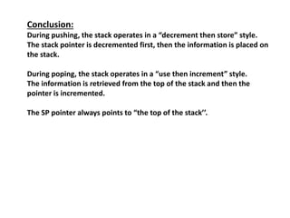 Stack and subroutine | PDF