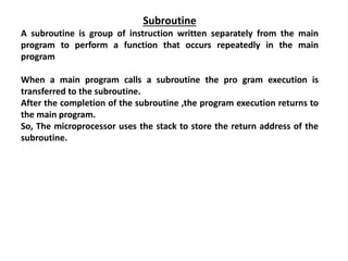 Stack and subroutine | PDF