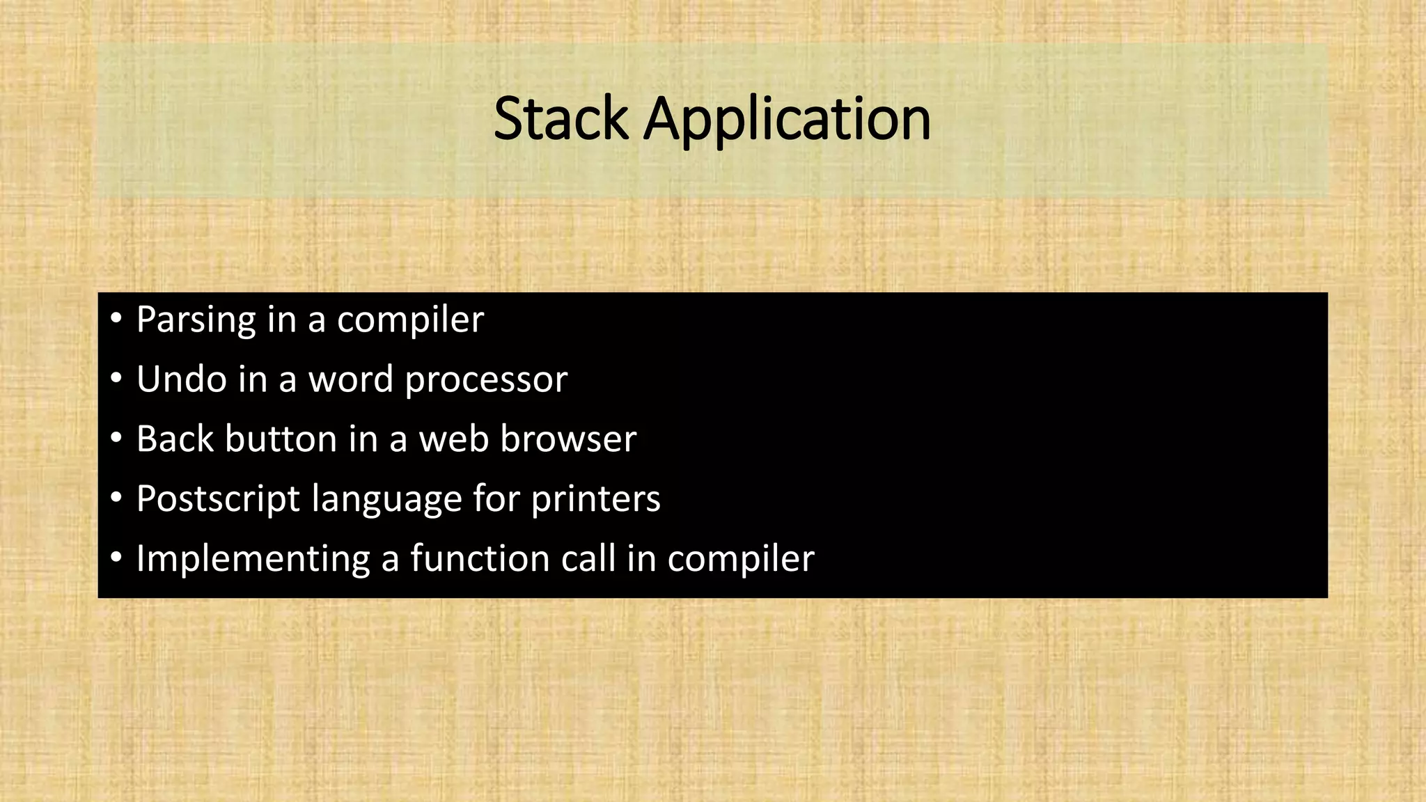 Stack application | PPT