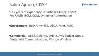 stackArmor - FedRAMP and 800-171 compliant cloud solutions | PPTX