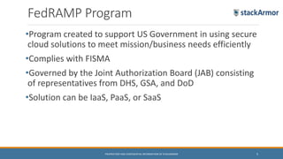 stackArmor - FedRAMP and 800-171 compliant cloud solutions | PPTX