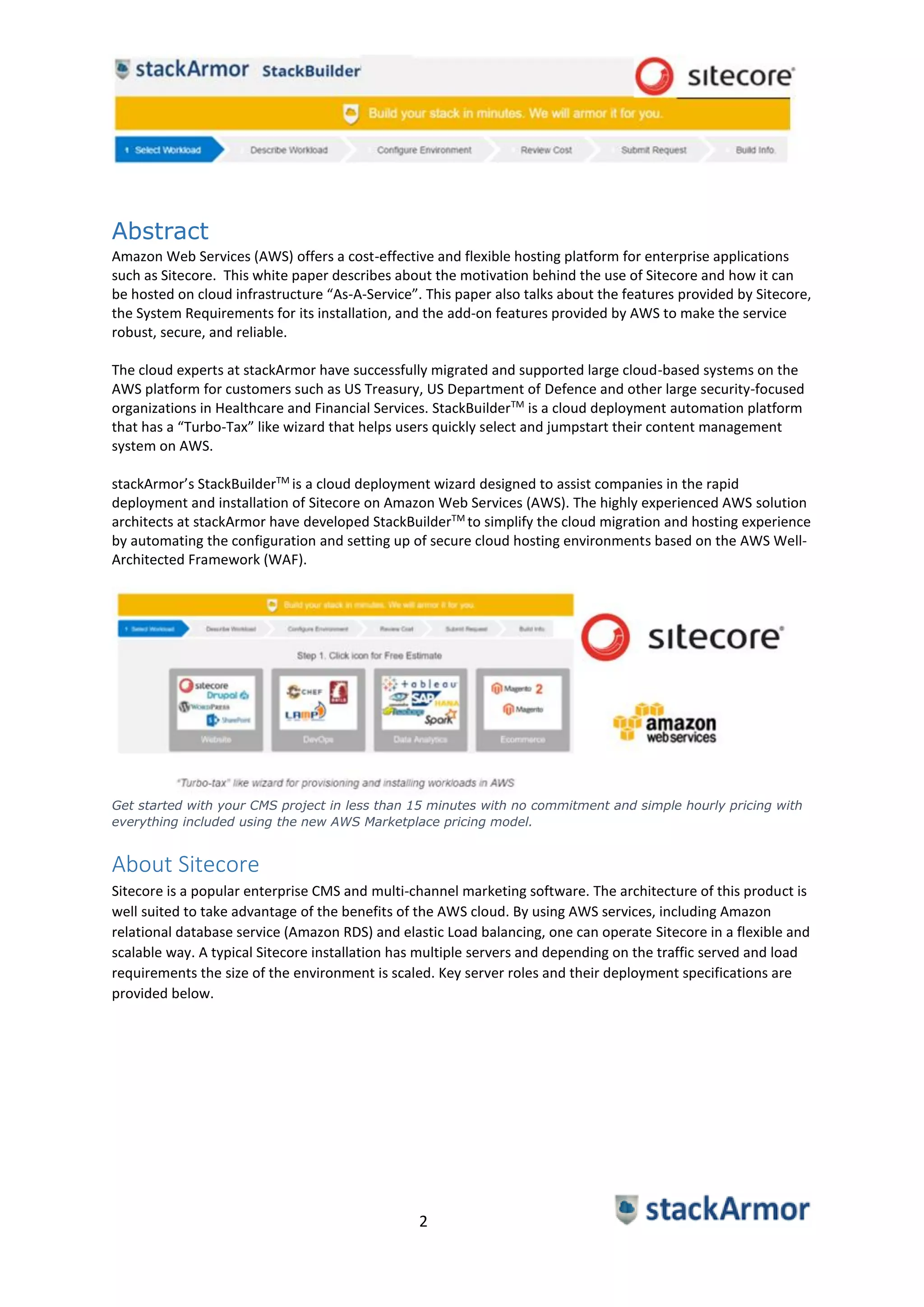 Rapid deployment of Sitecore on AWS | PDF