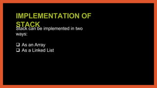 Stack data structure | PPTX