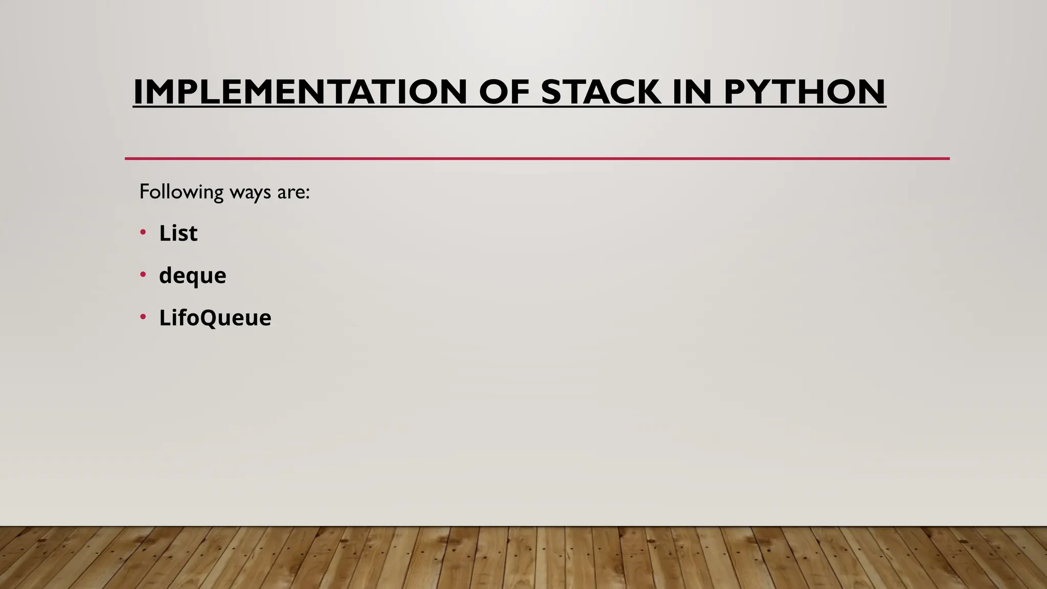 Data Structure Stack Operation In Python Ppt