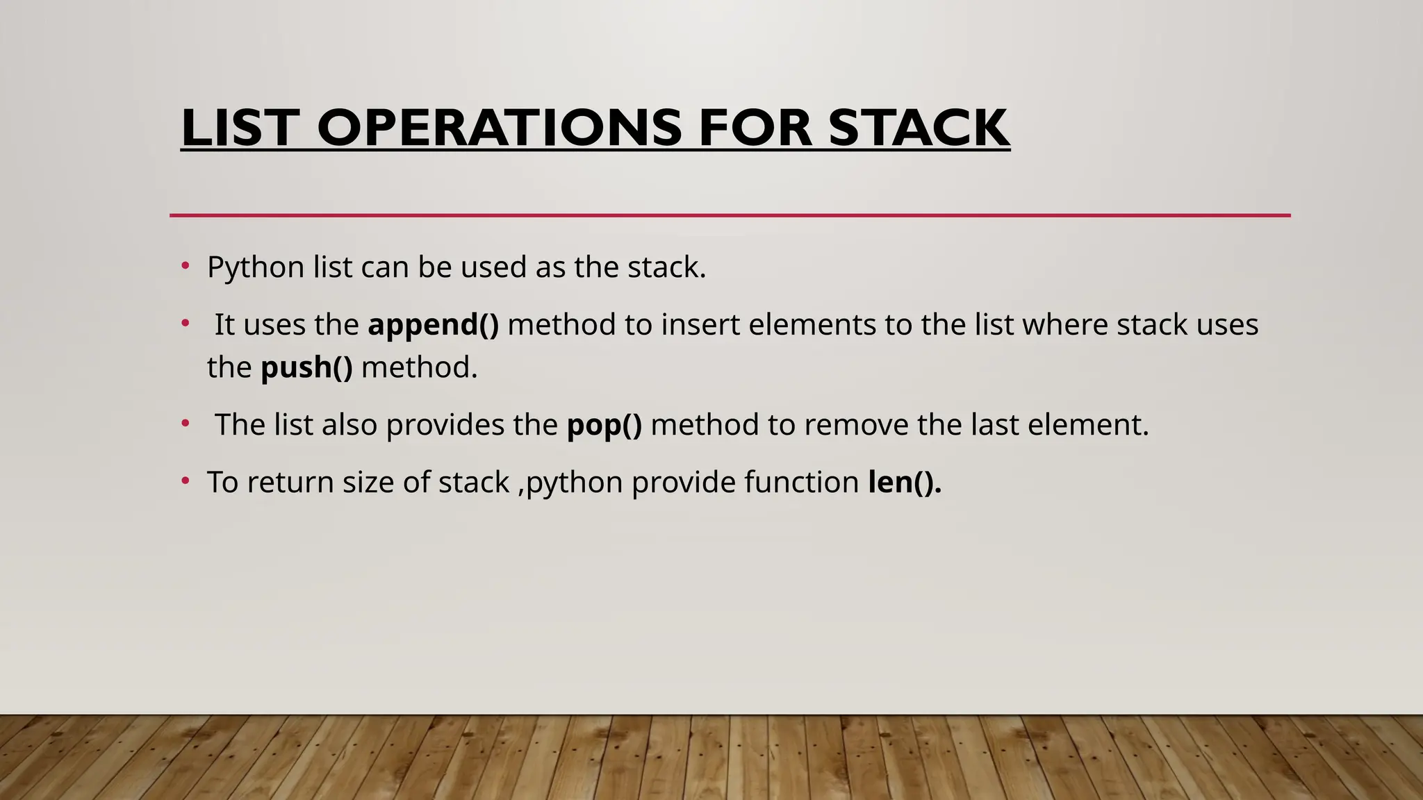 Data Structure Stack Operation In Python Ppt