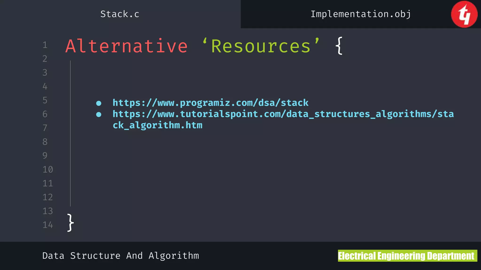 Stack Data Structure With Static Implementation 2pptx