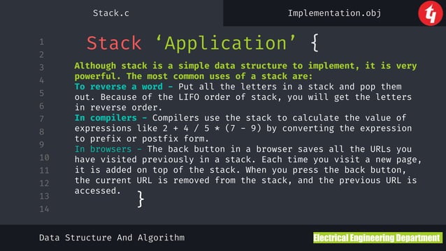 Stack Data Structure With Static Implementation 2pptx Free Download