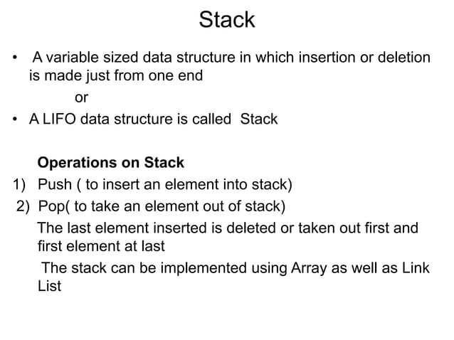Introduction To Stack | PPT