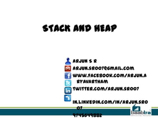 Functions with Heap and stack | PPTX