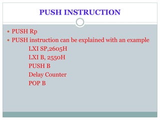Stack in 8085 microprocessor | PPTX