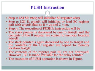 Stack in 8085 microprocessor | PPTX