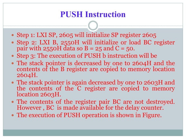Stack in 8085 microprocessor | PPTX