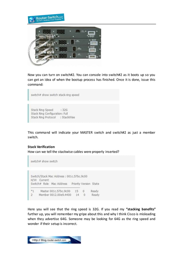 Stacking cisco 3750 switches benefits & stacking rules | DOCX ...