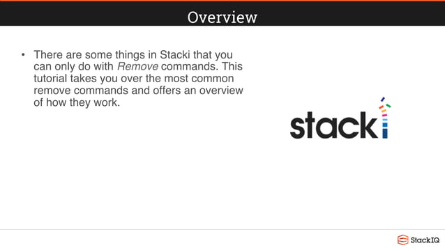 Stacki: Remove Commands | PPT