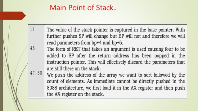 Stack and; parameters passing through stack | PPTX