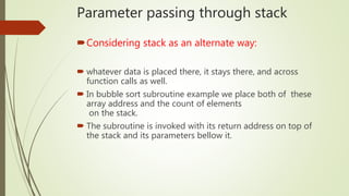 Stack and; parameters passing through stack | PPTX