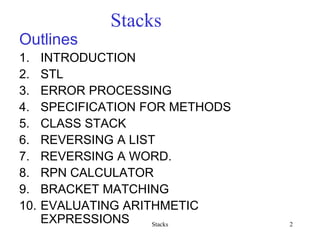 Stacks | PPT | Programming Languages | Computing