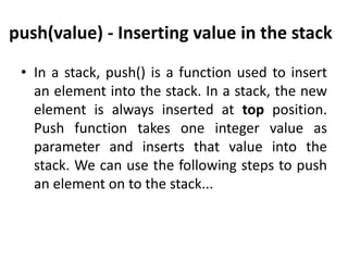 Stacks in Data Structure | PPT