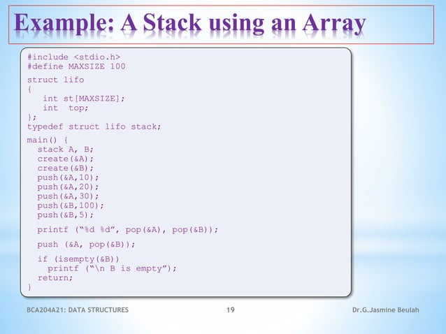 Stacks And Queue Data Structures Pptx Programming Languages Computing