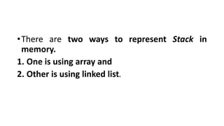 Stacks IN DATA STRUCTURES | PPTX