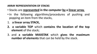 Stacks IN DATA STRUCTURES | PPTX