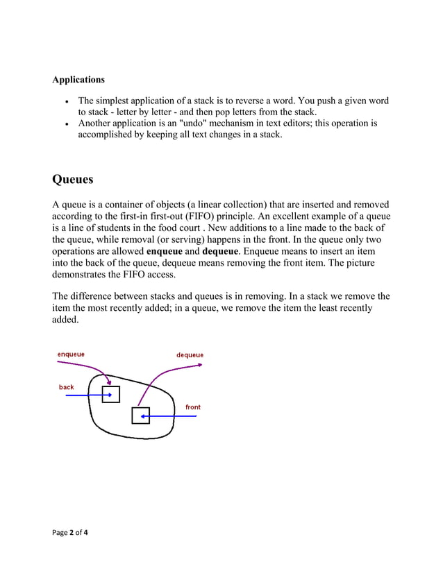 Stacks and queues | PDF | Programming Languages | Computing