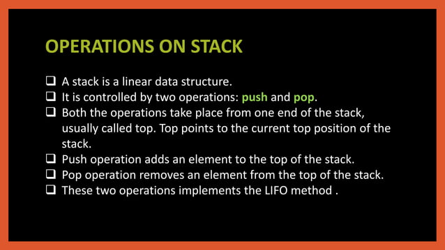 Stacks in c++ | PPTX | Programming Languages | Computing