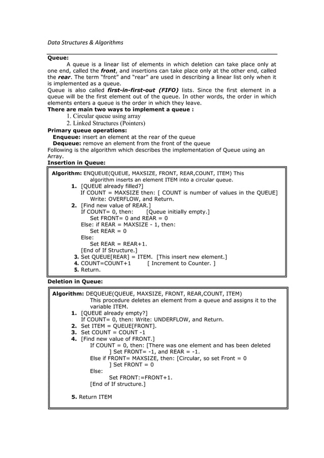 Stacks,queues,linked-list | PDF