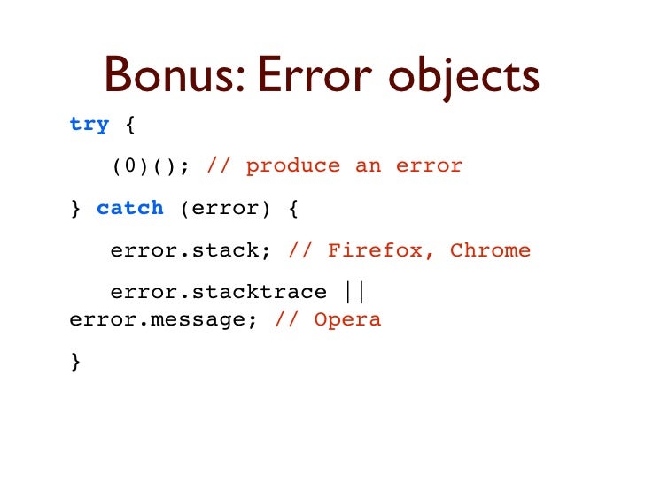 Javascript Stacktrace Ignite
