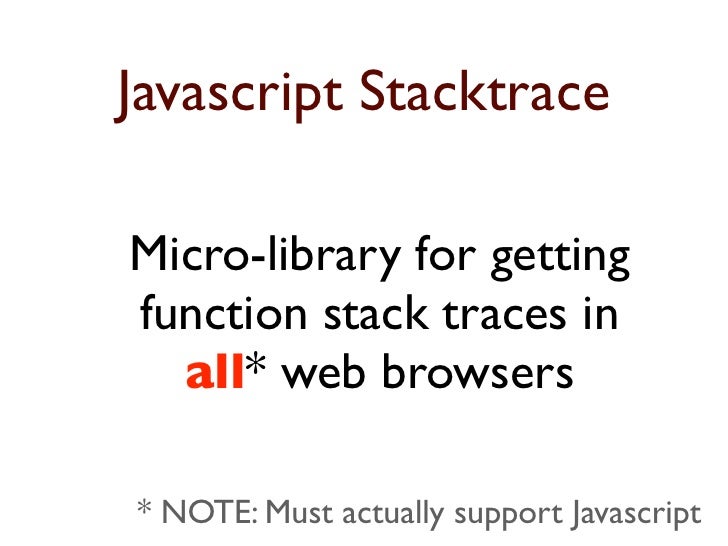 Javascript Stacktrace Ignite